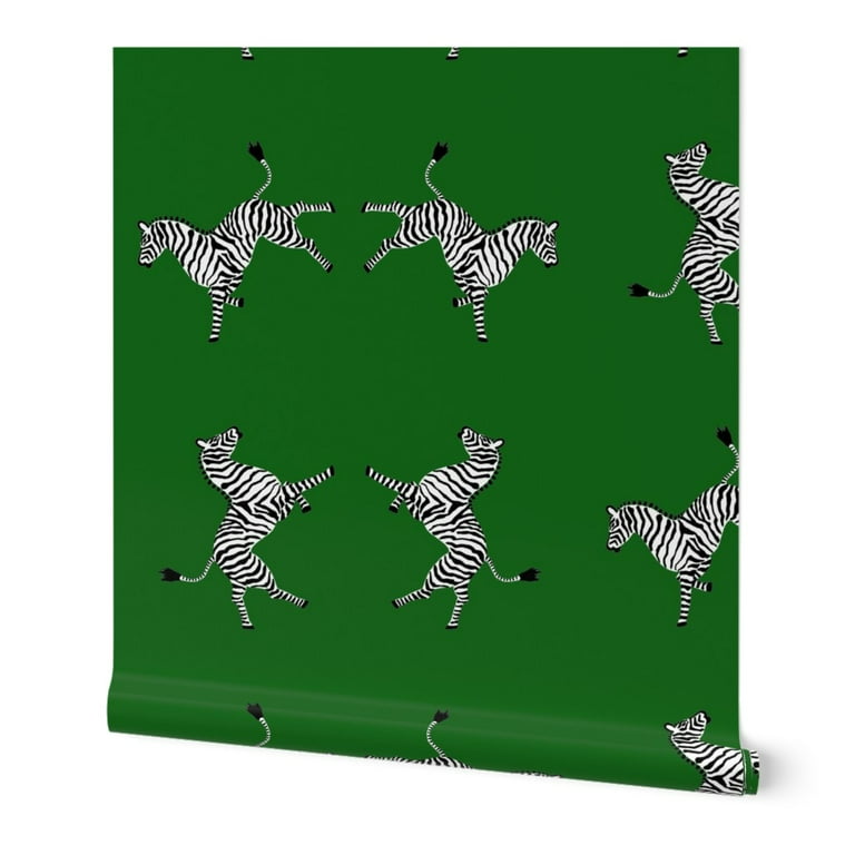 Green Giraffe Print Wallpaper