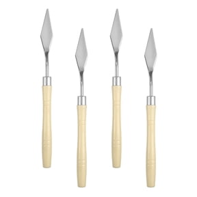 7Pcs Wooden Handle Stainless Steel Spatula for Painting Use Portable ...