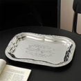 POYOGA French Floral Engraved Design Metal Serving Plate For Home And ...