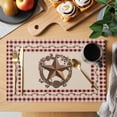 American Country Cotton Linen Placemats Set of 1, Rusty Star Berries ...