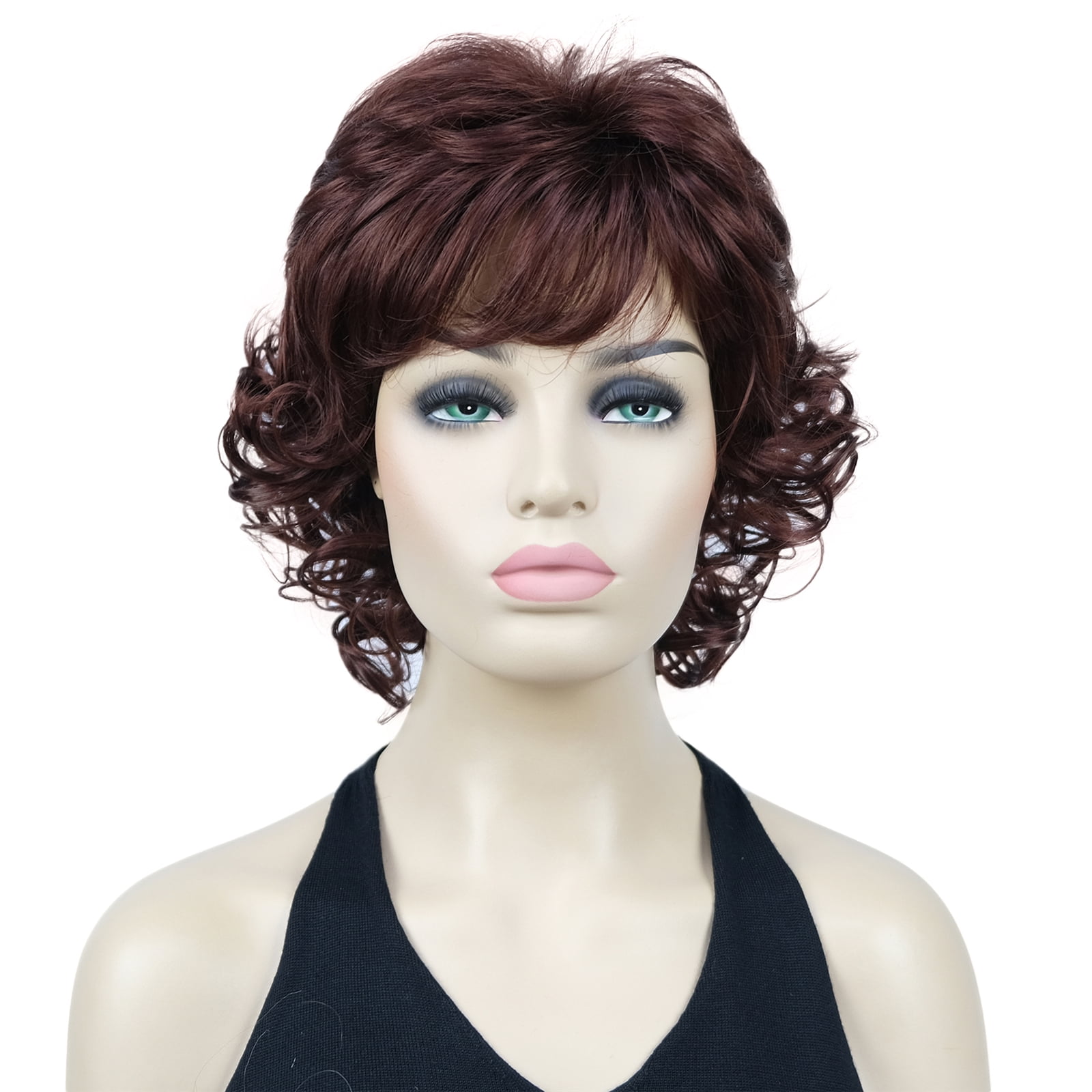 Short Curly Wigs Soft Shaggy Layered Classic Cap Full Synthetic Wigs ...