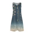 Bohemian Beach Dress Sleeveless Floral Print Casual Summer Outfit for ...