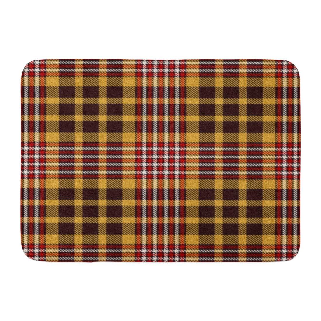 GODPOK British Abstract Tartan Red Black Gold and White Color Plaid ...