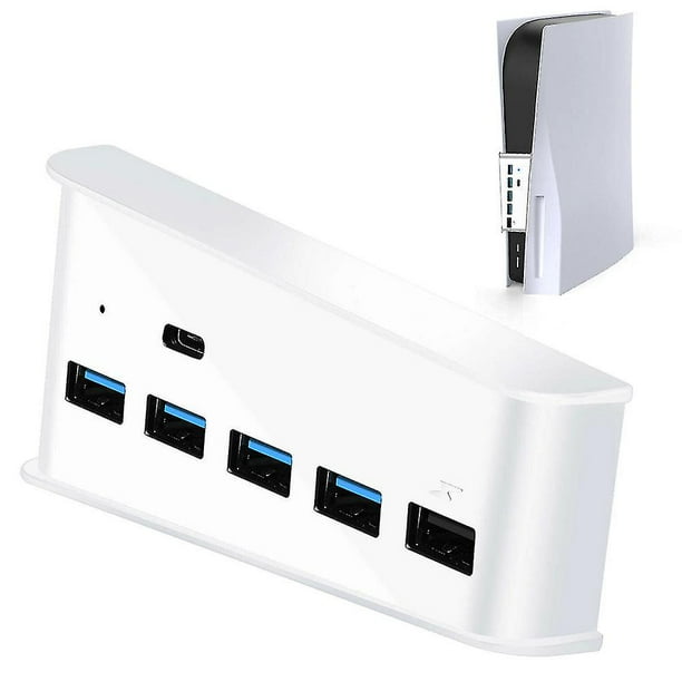 Adaptador divisor y expansor de concentrador USB 6 en 1, 5 puertos USB A + 1 USB C para PS5 ...