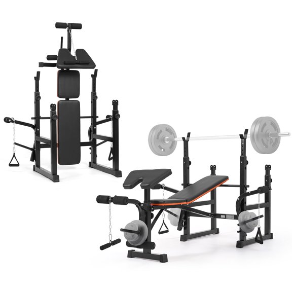 IRONMAN Triathlon X-Class Olympic Weight Bench with Detachable Leg Hold ...