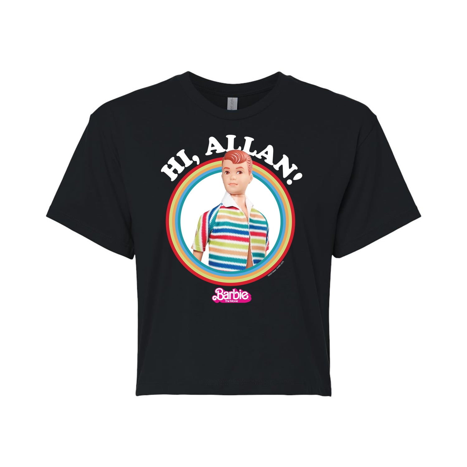 Barbie the Movie - Hi Allan - Juniors Cropped Cotton Blend T-Shirt ...