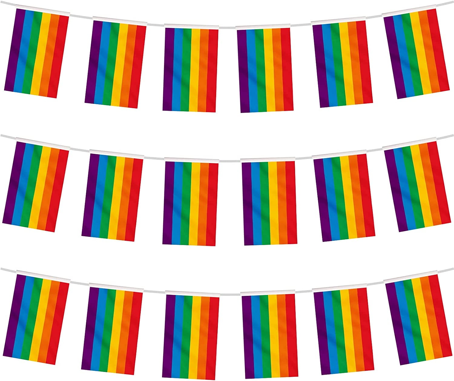 Fupoqi Progress Rainbow Pride Flag Banner Decorations Small LGBTQ Gay ...