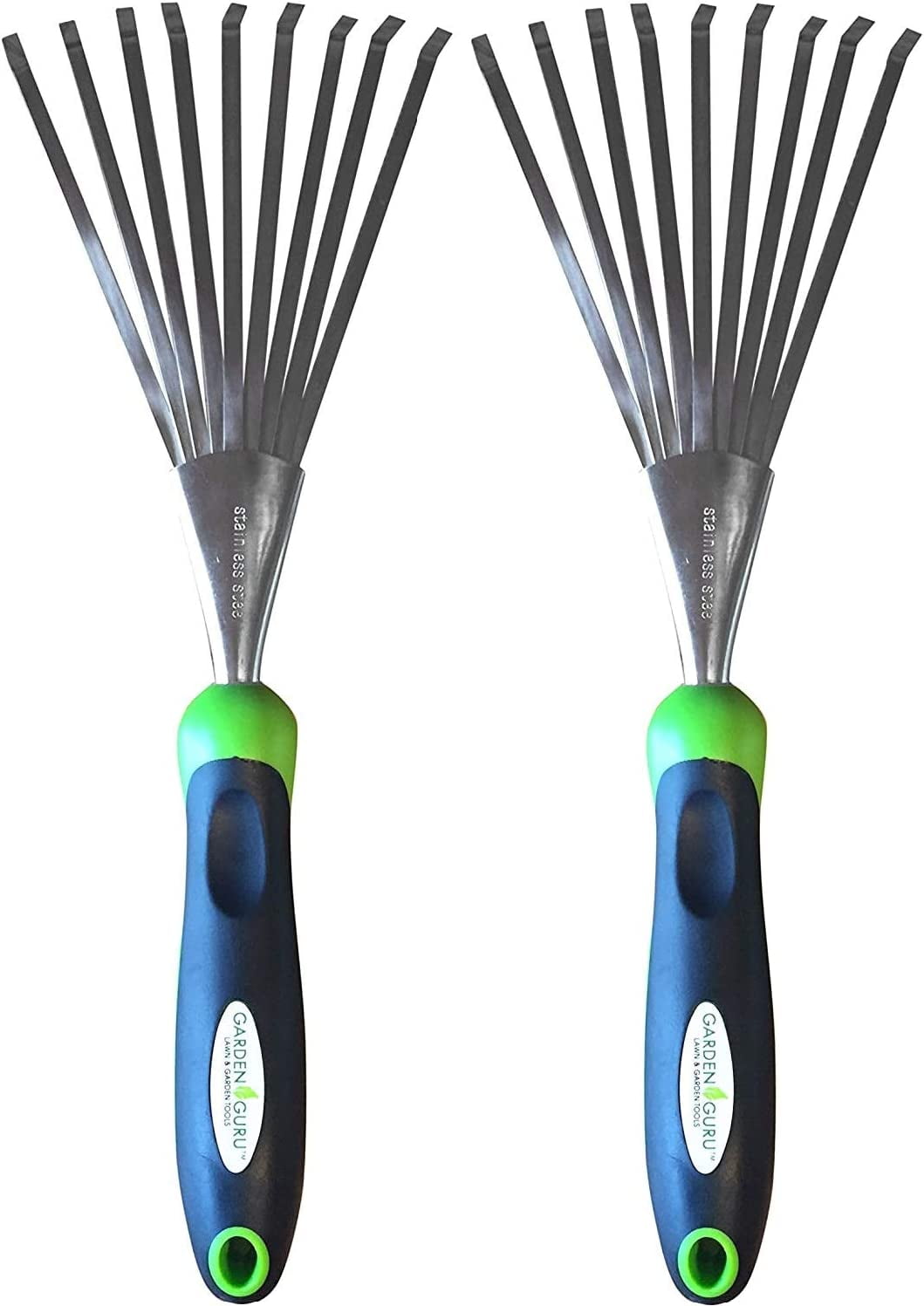 Garden Guru Stainless Steel Hand Rake Cultivator with Ergonomic Handle ...
