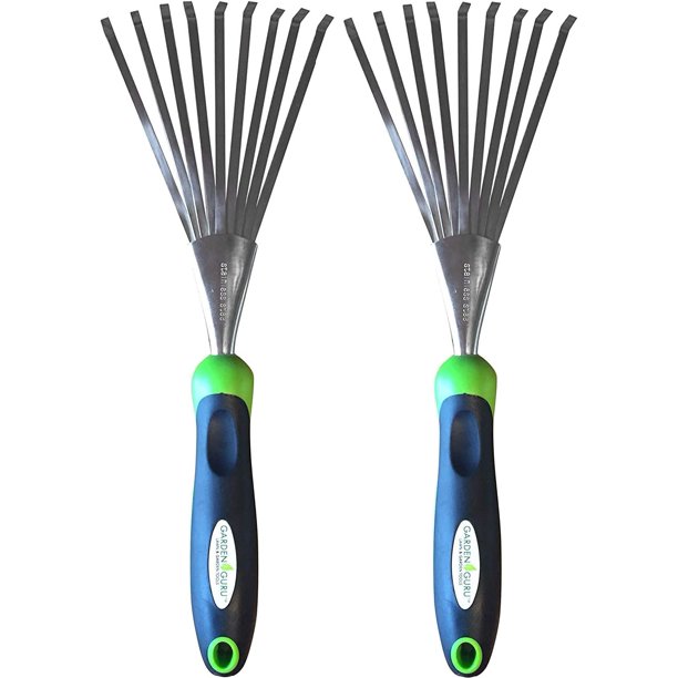 Garden Guru Stainless Steel Hand Rake Cultivator with Ergonomic Handle ...