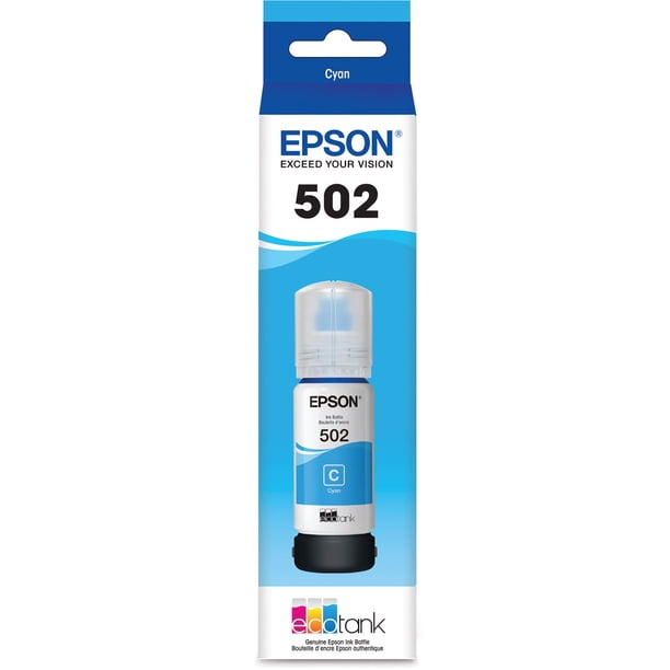 Epson 502 EcoTank Cyan Auto-Stop Ink Bottle - Walmart.com - Walmart.com