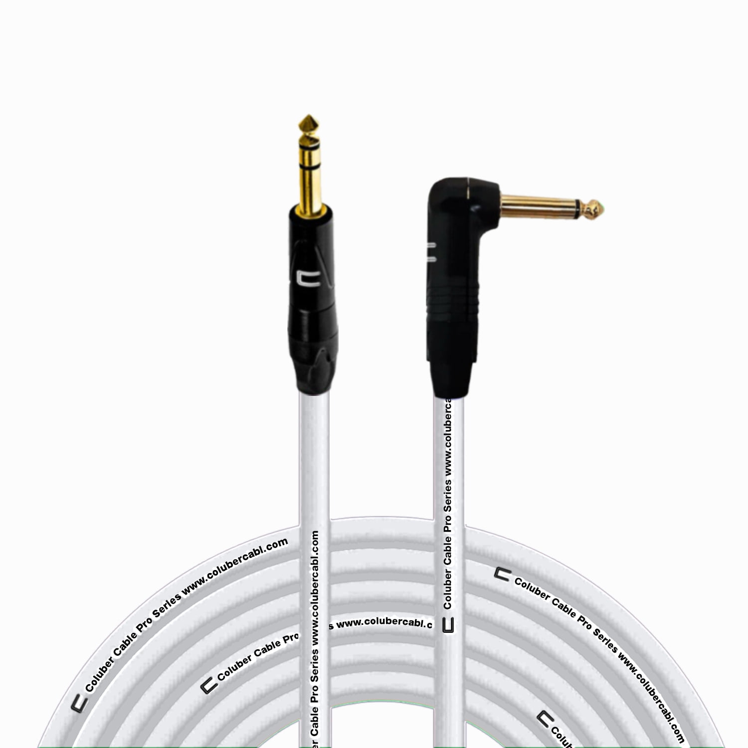 Coluber Cable 1/4" TRS Male - Right Angle 1/4" TS Pro 3-Pin Audio ...