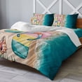 4 Piece Duvet Cover Set Full, Summer Beach Starfish Flip Flops Soft ...