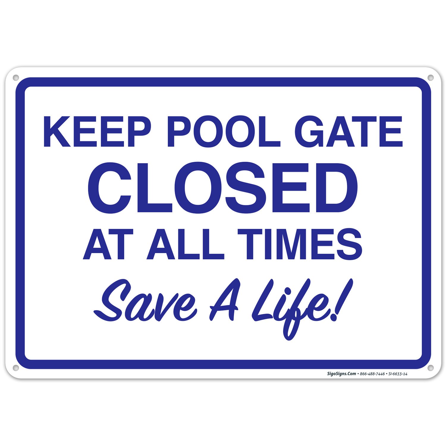 Keep Pool Gate Closed At All Times Sign, Pool Sign, - Walmart.com