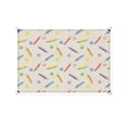Abstract Sun Shade Sail 14'X18' Blue Green Red Pencil Paw Print Linen ...