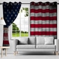 53x63inch American Flag Themed Window Curtain Red White Stripes Blue ...