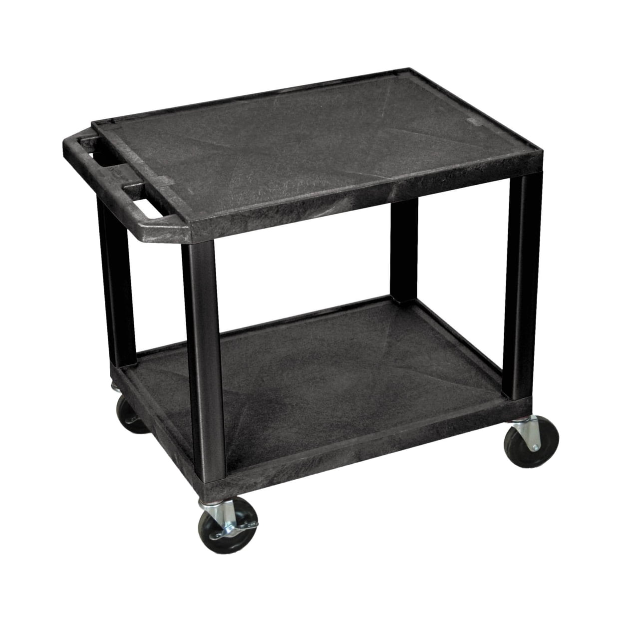 Office Multipurpose 26"H Av Utility Cart With Two Shelves - Black ...