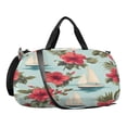 DIXRUYEE Red Hibiscus Flower Boat Pattern Scale Duffel Bag With ...