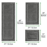 mDesign Microfiber Polyester Bathroom Mats, Set of 3 - Dark Gray ...