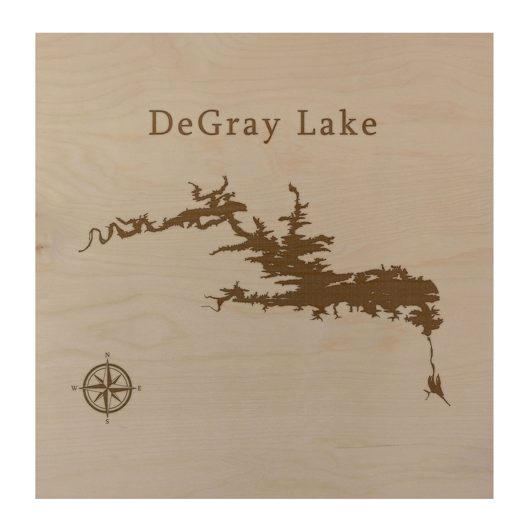 DeGray Lake Map 12x12" Birch Wood Wall Art Office Decor Gift Engraved ...