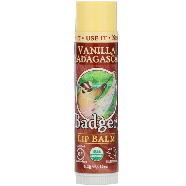 Badger Company, Organic, Lip Balm, Vanilla Madagascar, .15 oz (4.2 g ...