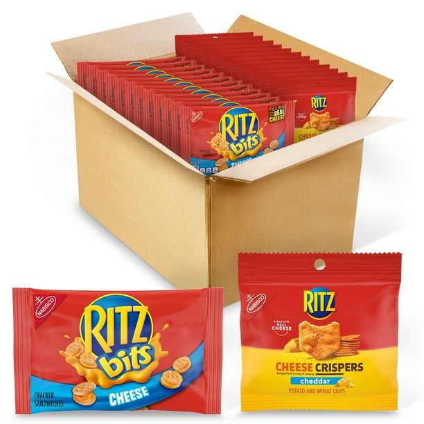 RITZ Bits Cheese Crackers & RITZ Cheese Crispers Cheddar Chips Variety ...