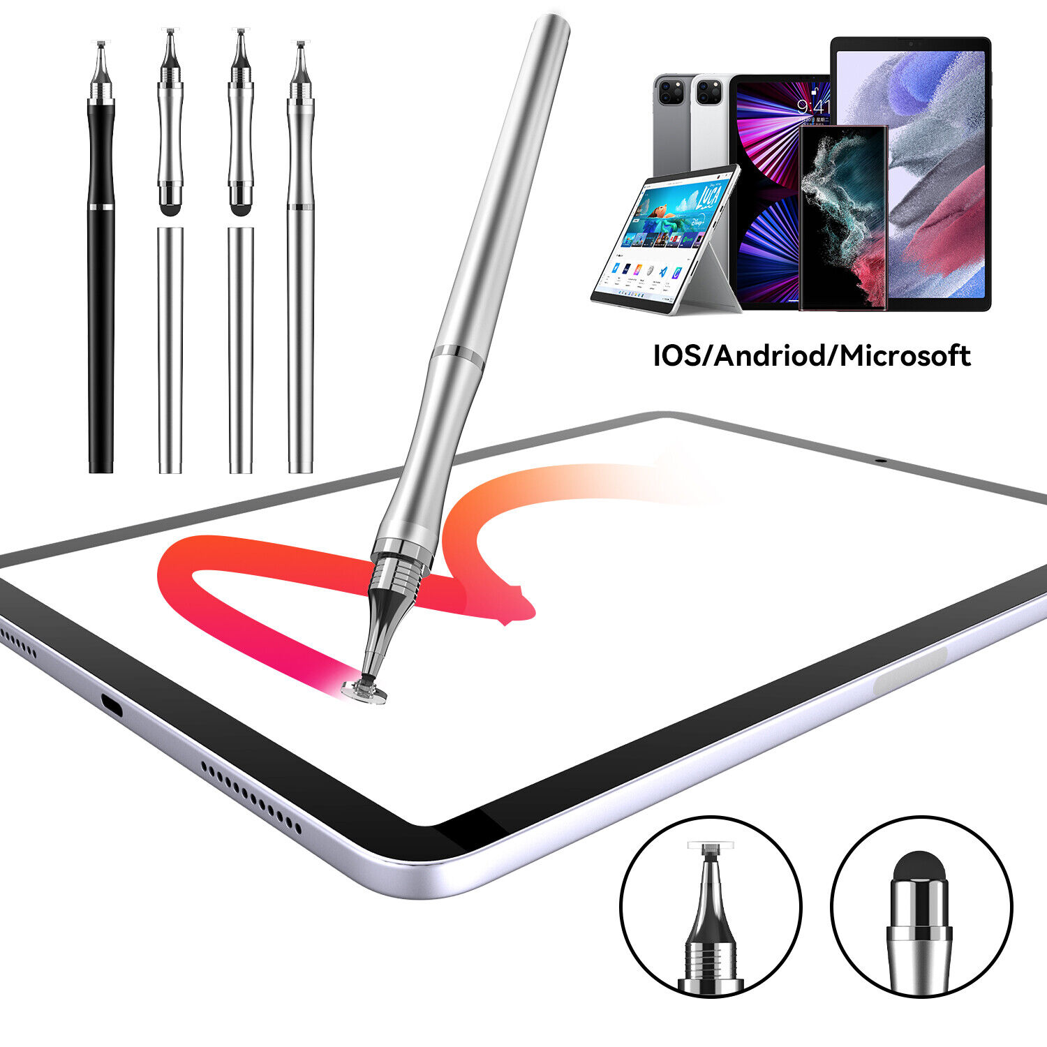 Elegant Choise Stylus Pen 2 in 1 Touch Screen Pencil for iPad Tablet PC ...