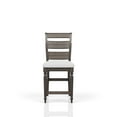 Counter Stool / Ladderback, Dark Chocalate Finish, Polester Seat ...