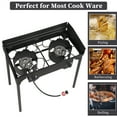 GoDecor Outdoor Stove Gas Burner Propane Cooker 2 Burner Camping Stove 150000 BTU BBQ Grill ...