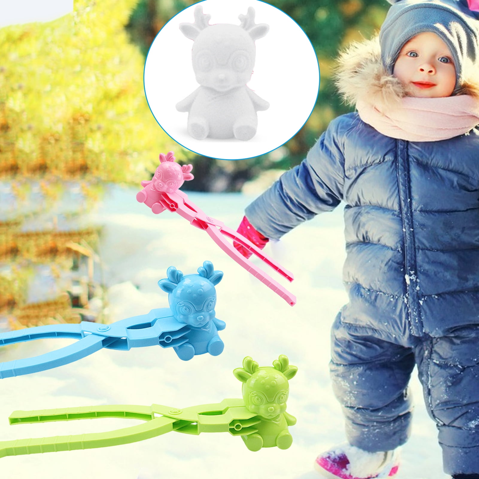 Snowball Maker - Long Handle Winter Outdoor Snowball Mold Snow Fight ...