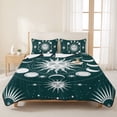 King Quilt Bedding Set Sun Moon on Green Background Breathable Summer ...