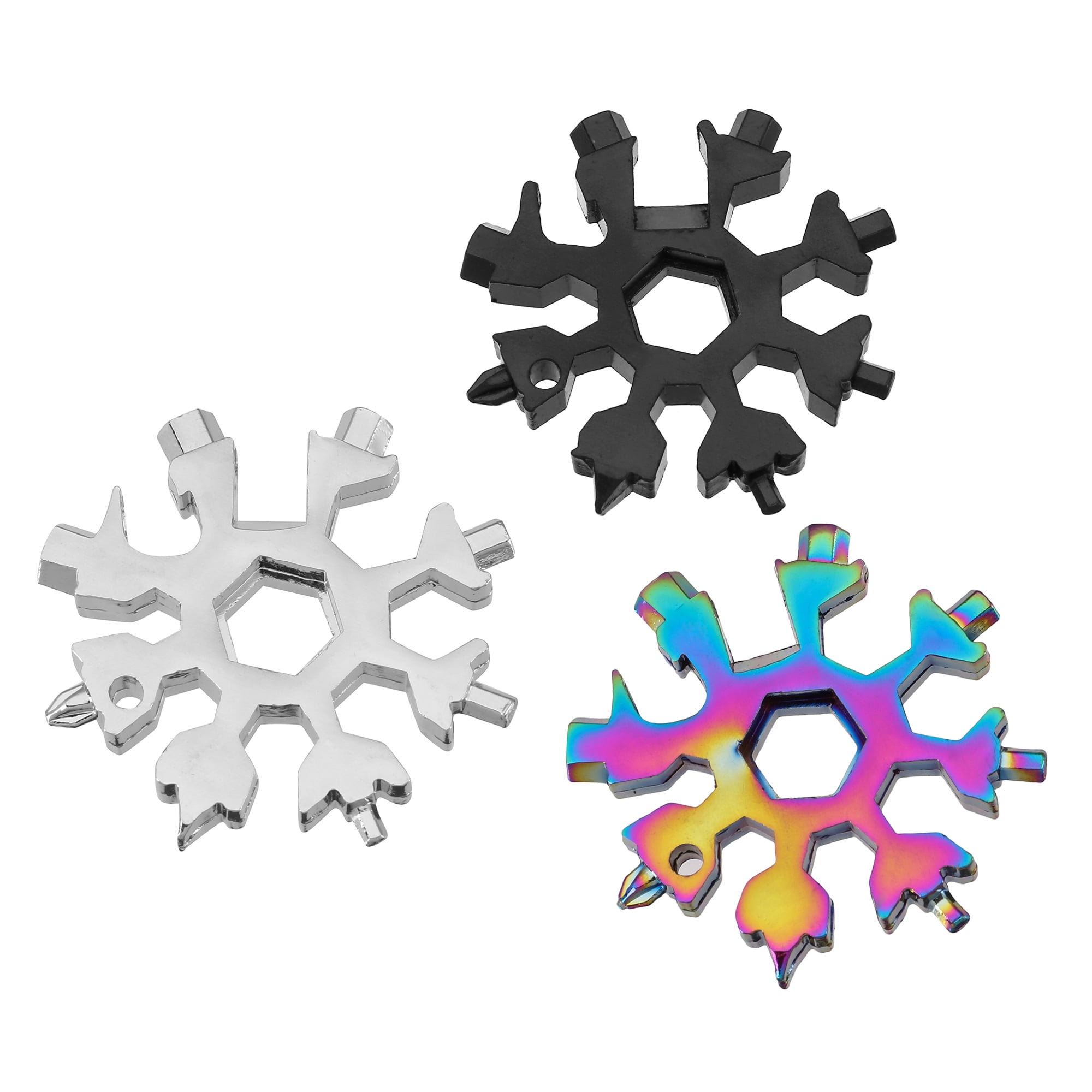 SAYFUT 18-in-1 Snowflake Multi-Tool, Stainless Steel Multitool Card ...