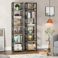 Tribesigns 75 Inch Tall Narrow Bookshelf for Small Spaces, 6-tier ...