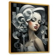 Designart "Black and White Cubist Woman Portrait VI" Fashion Framed ...