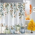 Bathroom Shower Curtain Autumn Leaf Botanical Theme Waterproof Shower ...