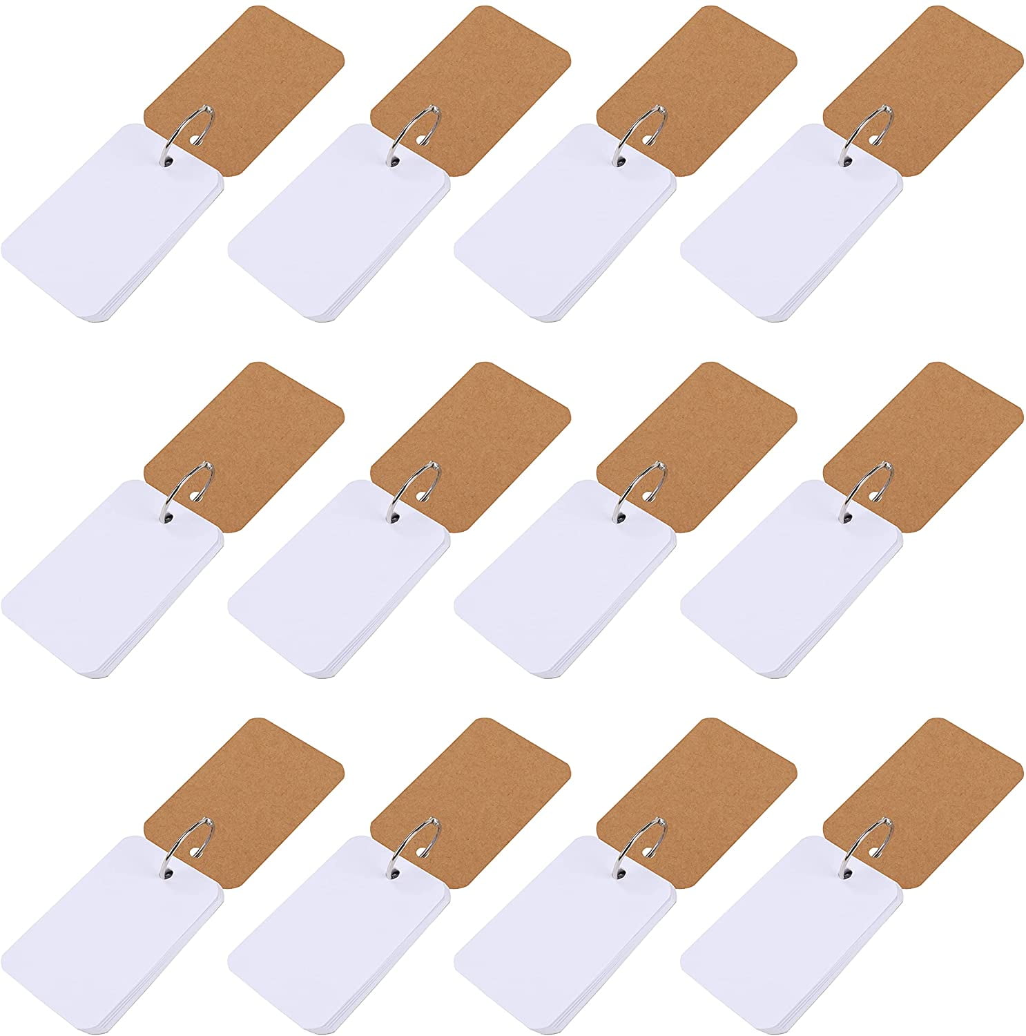Cards Small Flashcards White Kraft Paper with Ring Binder Flashcards ...