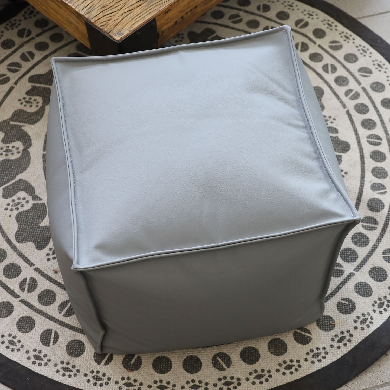Click here for Hometrends Faux Leather Grey Pouf prices