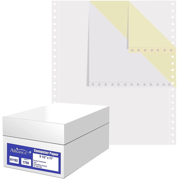 Continuous paper 14 7/8 x 11 Alliance, 20lb, ½ inch green bar , 1 Part ...