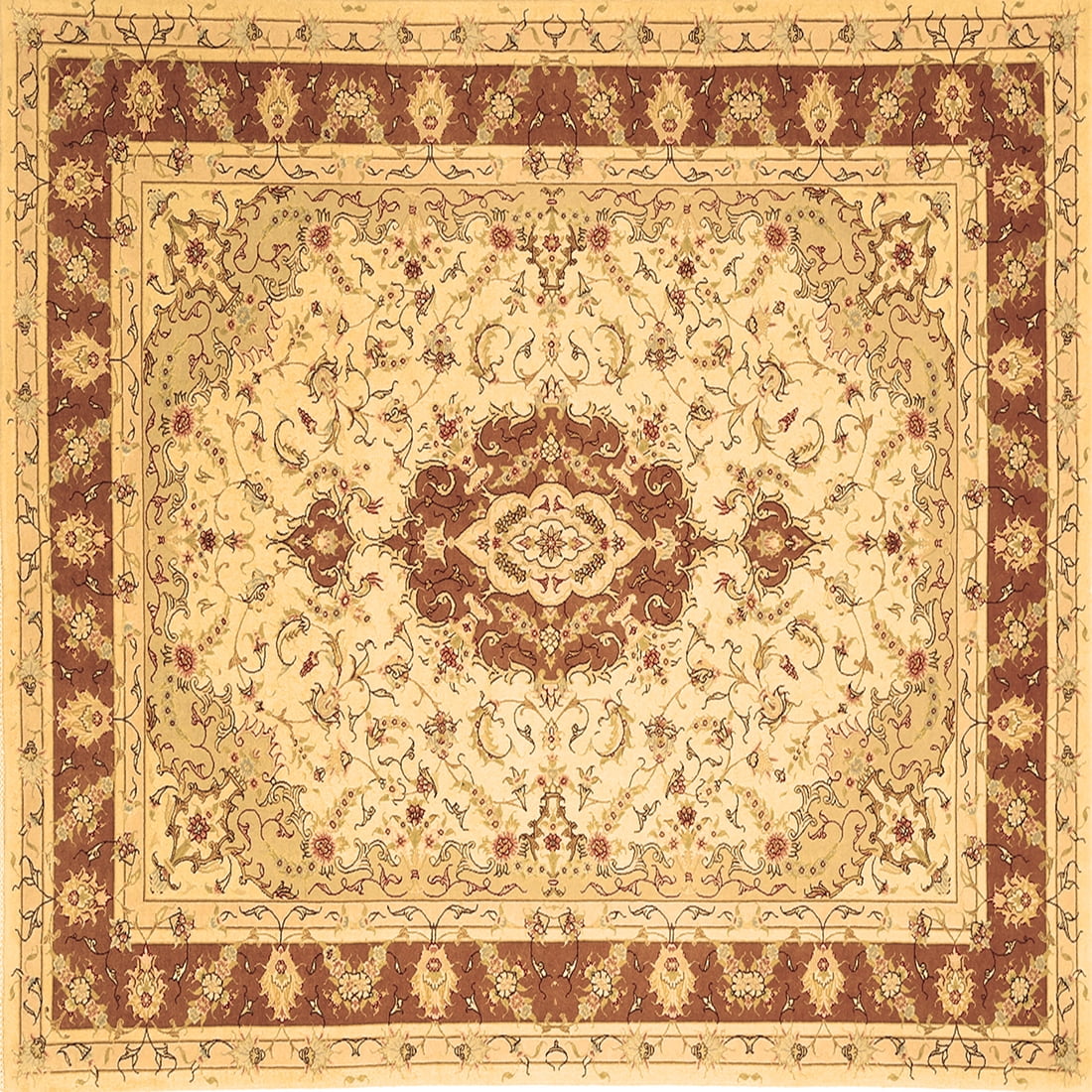 Ahgly Company Indoor Square Persian Brown Traditional Area Rugs, 6 ...