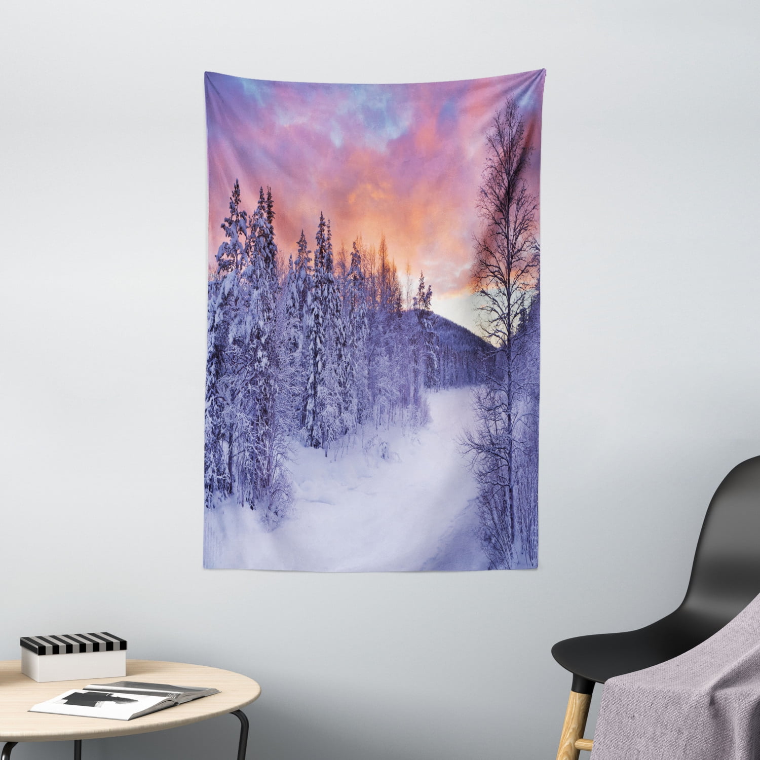 Winter Tapestry, Frozen River in a Wintry Landscape Finnish Lapland at ...