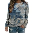 Augper Womens Tops Long Sleeve Fall Clearance Womens Casual Print