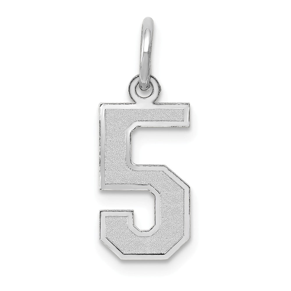 FB Jewels 14k White Gold Small Satin Number 5 Charm - Walmart.com