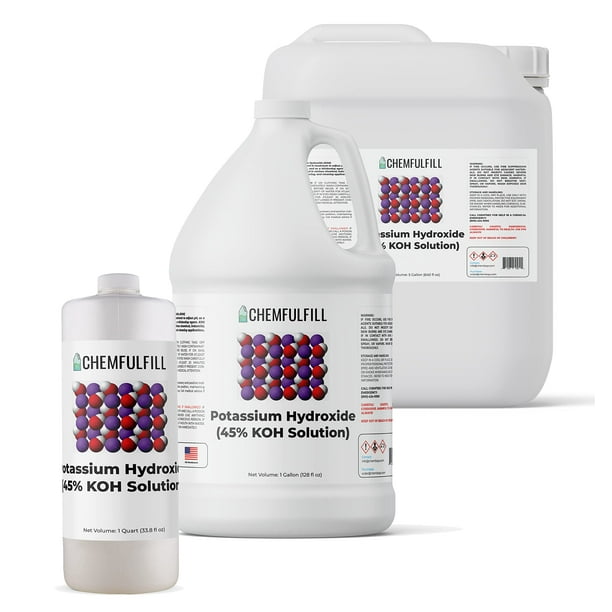 Chemfulfill Potassium Hydroxide 45% (KOH 45%) (Quart (33.8 fl oz ...