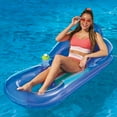 Bluescape Inflatable Pool Float, Deluxe Lounge with Cup Holder, Blue ...