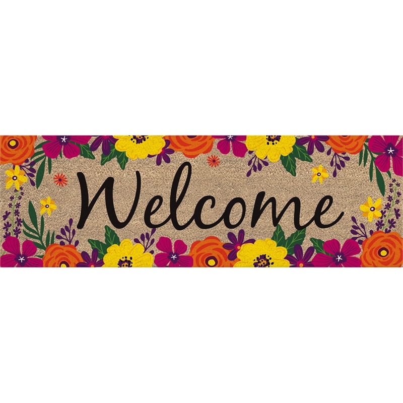 Evergreen Floor Mat Floral Framed Welcome Kensington Switch Mat, 28.25 ...