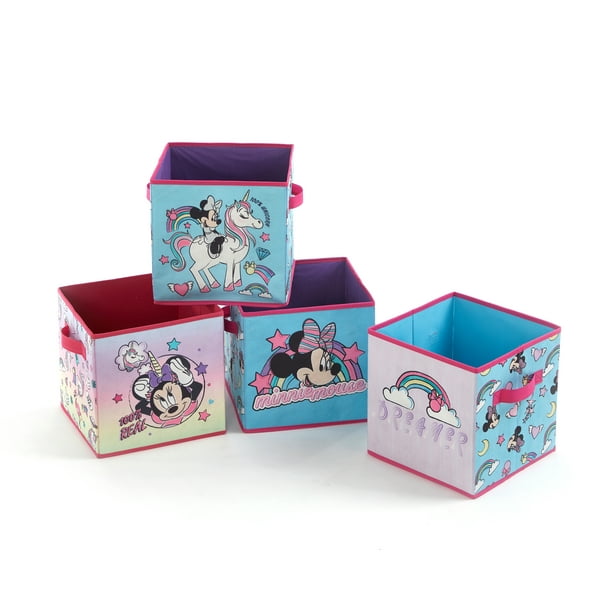 Disney Minnie Mouse Storage Cubes with Unicorn Designs (set of 4 ...