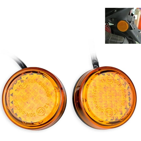 Waterproof Amber 24 LED Round Reflectors Tail Brake Stop Marker Light ...