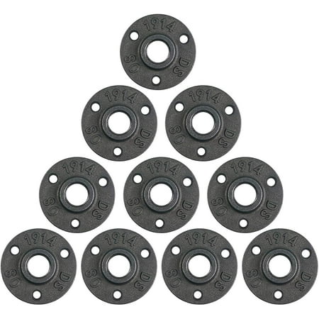 1/2 Cast Iron Floor Flange, 10 Pack Industrial Steel Fixed Base ...