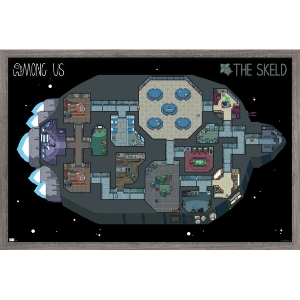 Among Us - Skeld Map Wall Poster, 22.375" x 34", Framed - Walmart.com