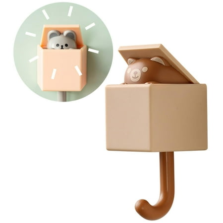 Cartoon Animal Key Hook Cute Coat Hooks Wall Mounted Adhesive Hook for ...