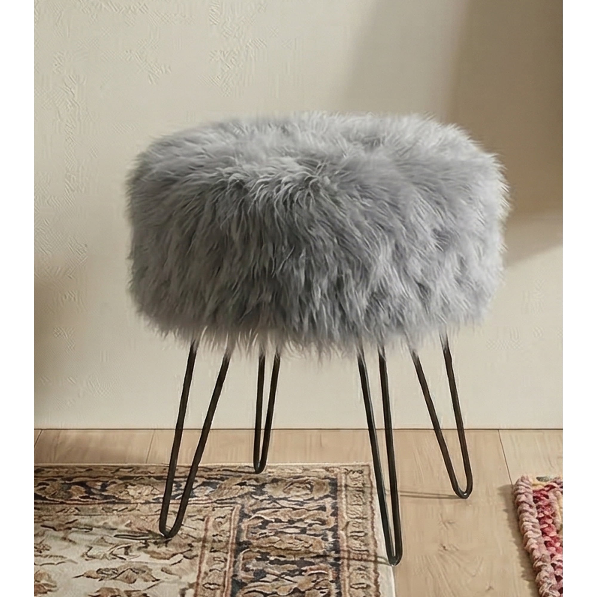 Click here for Nola Home & Furniture Pixie Round Ottoman  Pouf  F... prices